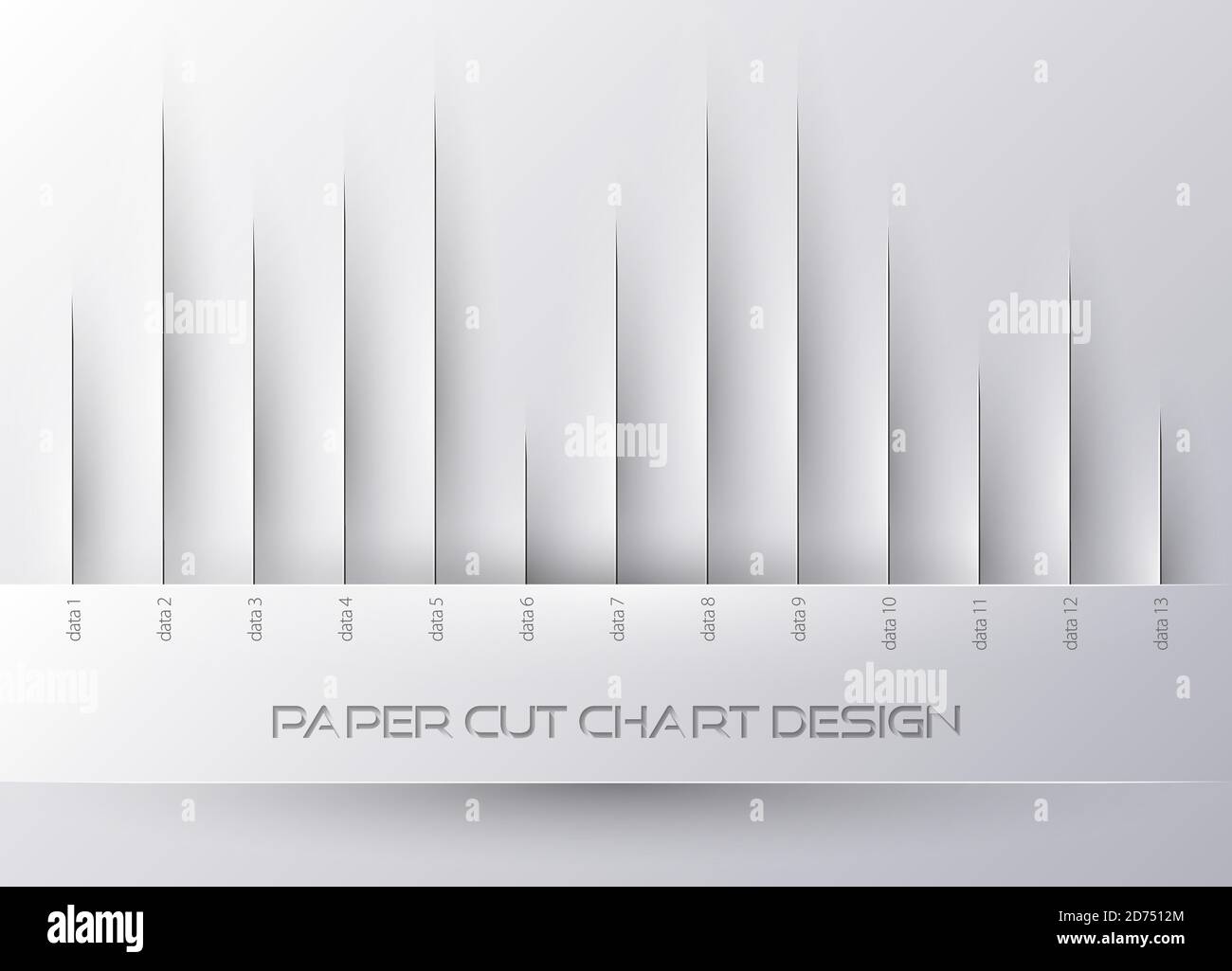 Paper cut diagram chart with shadow. Vector white infographic design ...
