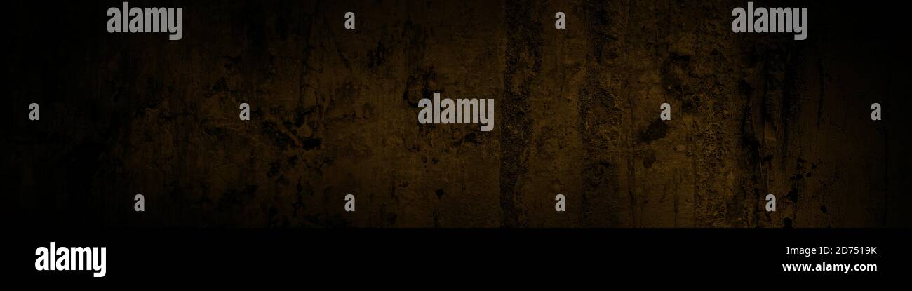 Dark background grunge texture design with distressed dark yellow rust ...