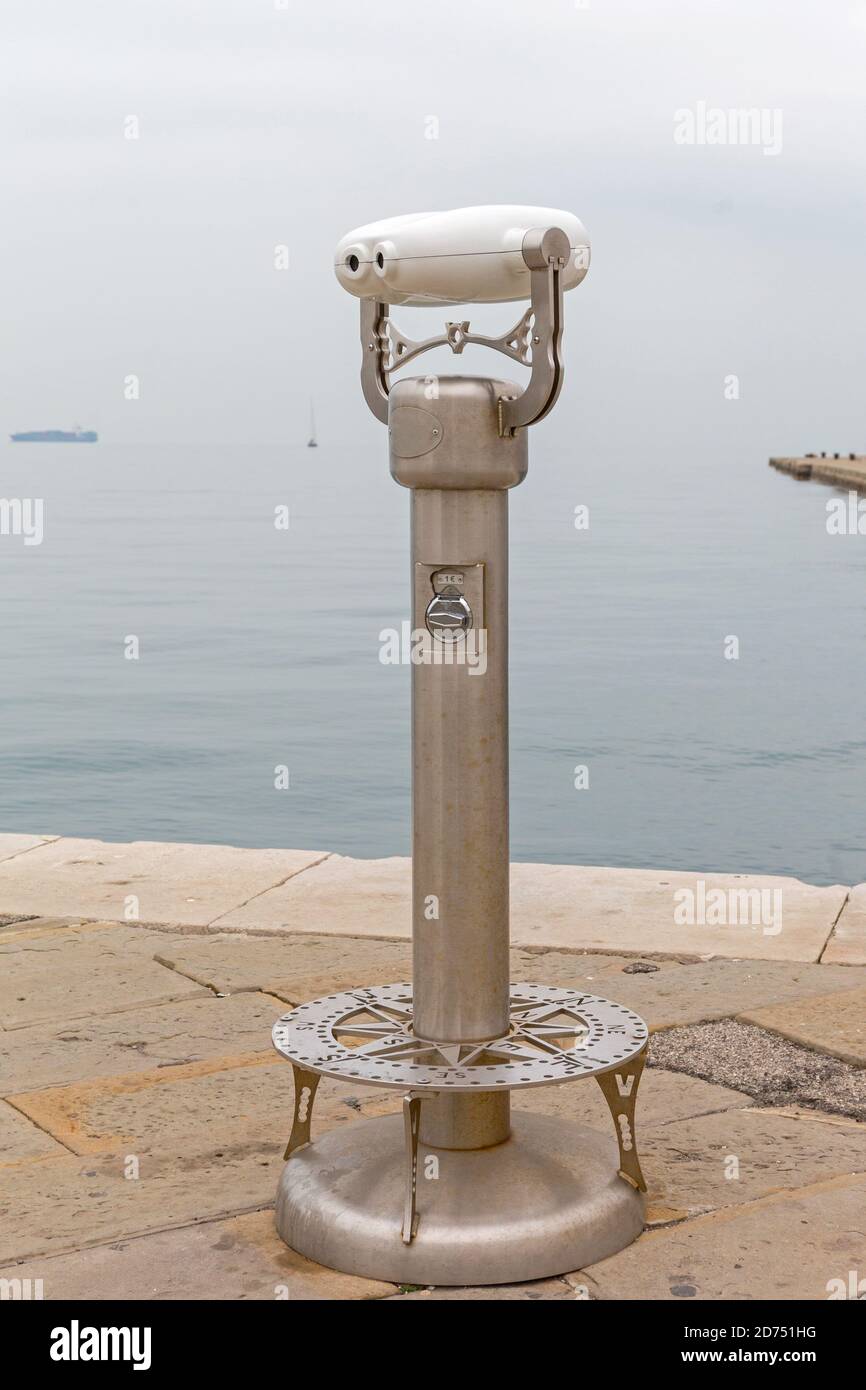 Coin Operated Binoculars Viewer in Trieste Italy Stock Photo - Alamy
