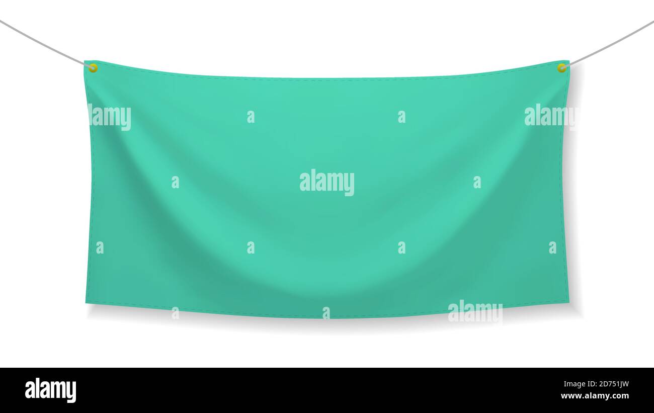 Green textile banner with folds Stock Vector Image & Art - Alamy