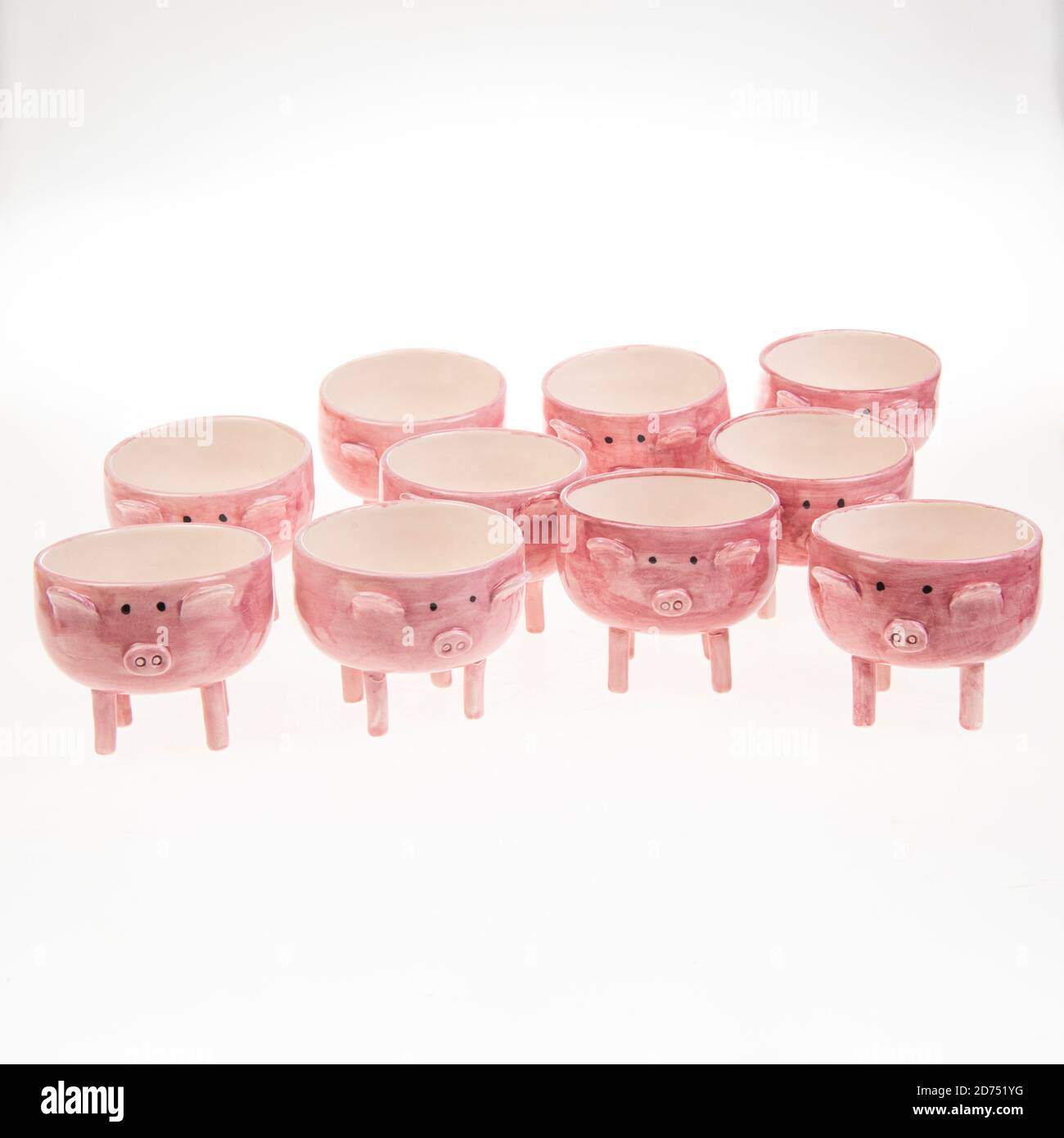 pig figured handmade ceramic cactus pots isolated Stock Photo - Alamy