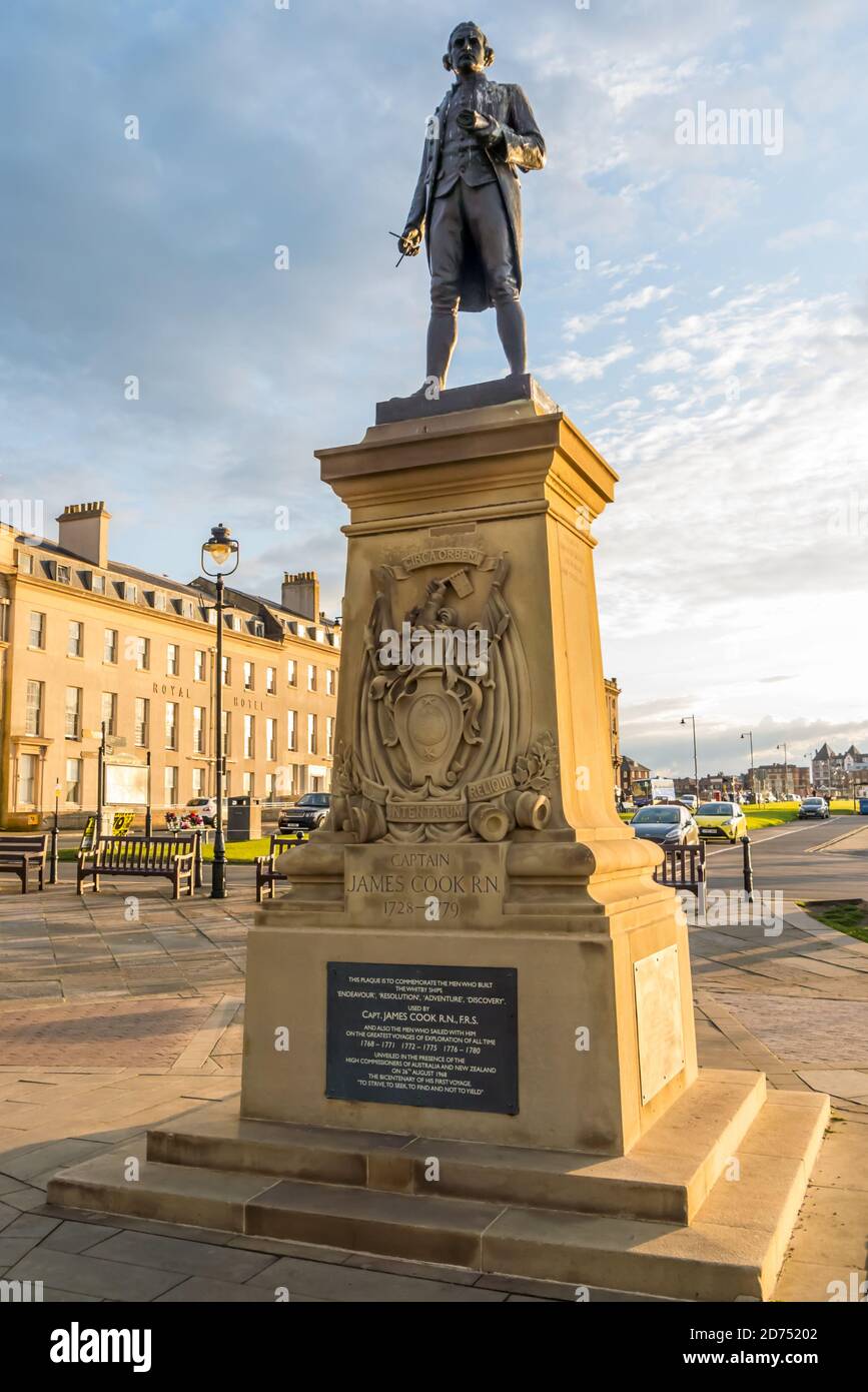 Captain James Cook's Statue Situated at West Cliff, Whitby, North ...
