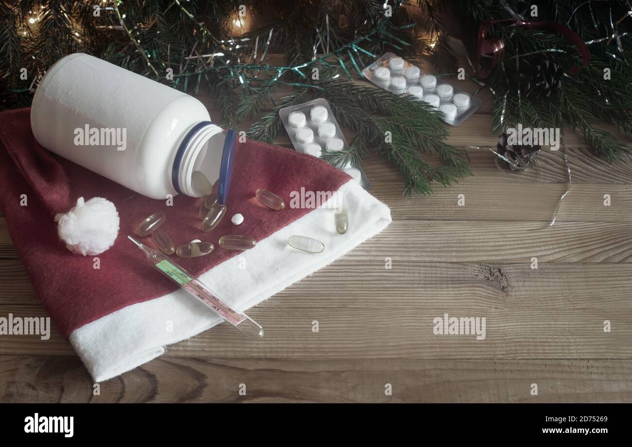 Christmas in medicine: pills and Christmas decorations Stock Photo - Alamy