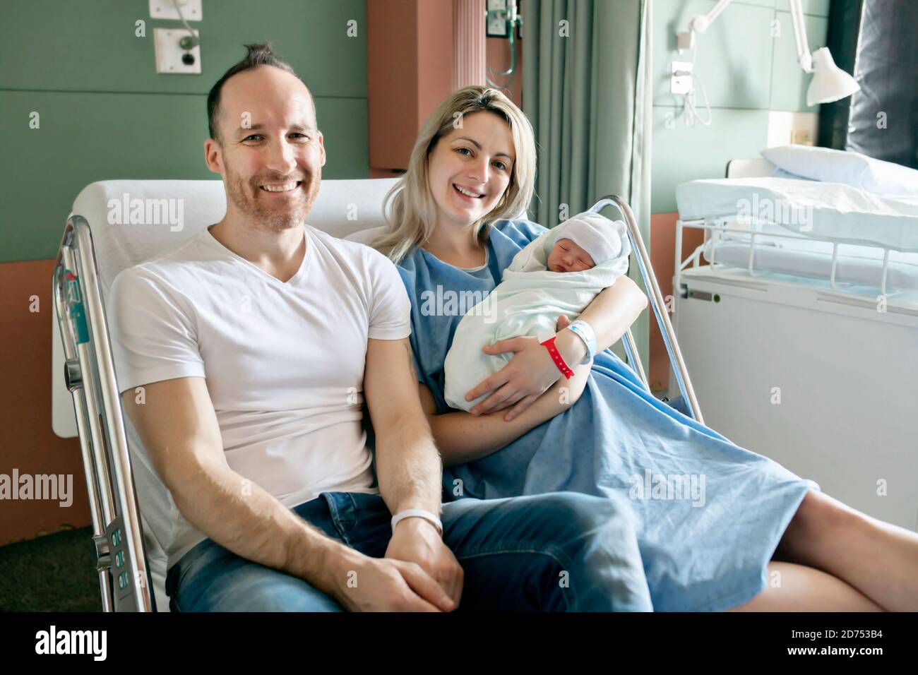Newborn Baby In Hospital With Dad