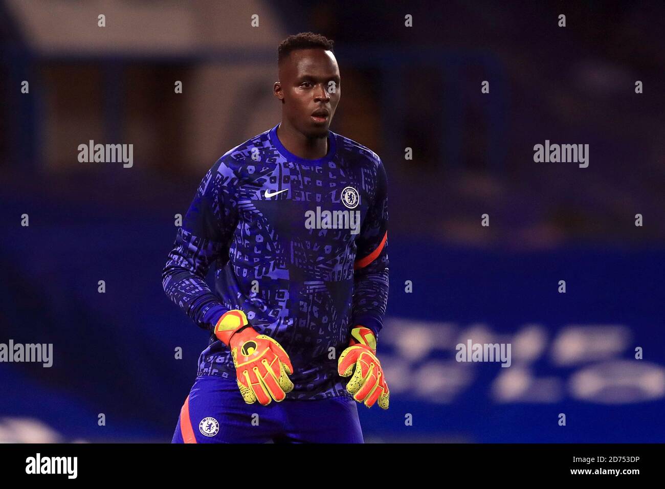 Chelsea goalkeeper Edouard Mendy warms up before the Champions League ...
