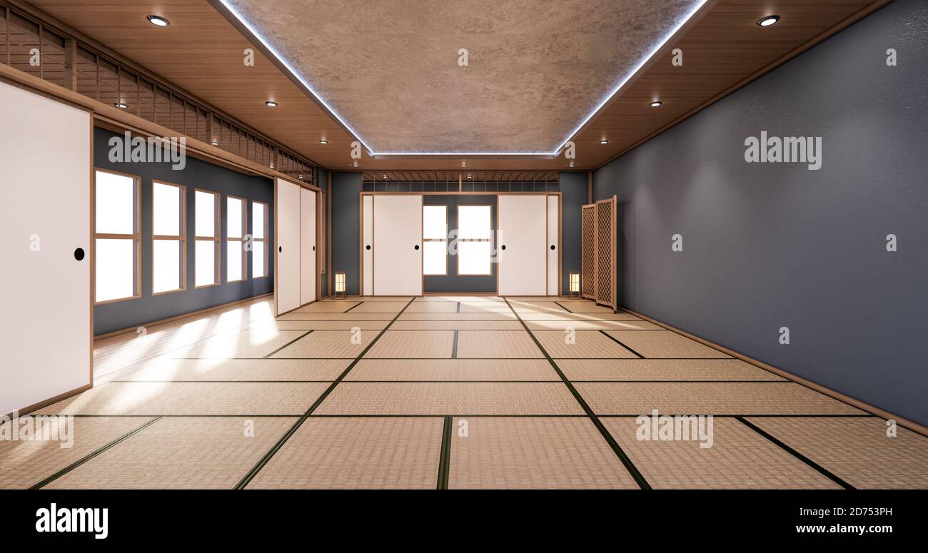 Dark design, empty room tatami mat Designing the most beautiful. 3D ...