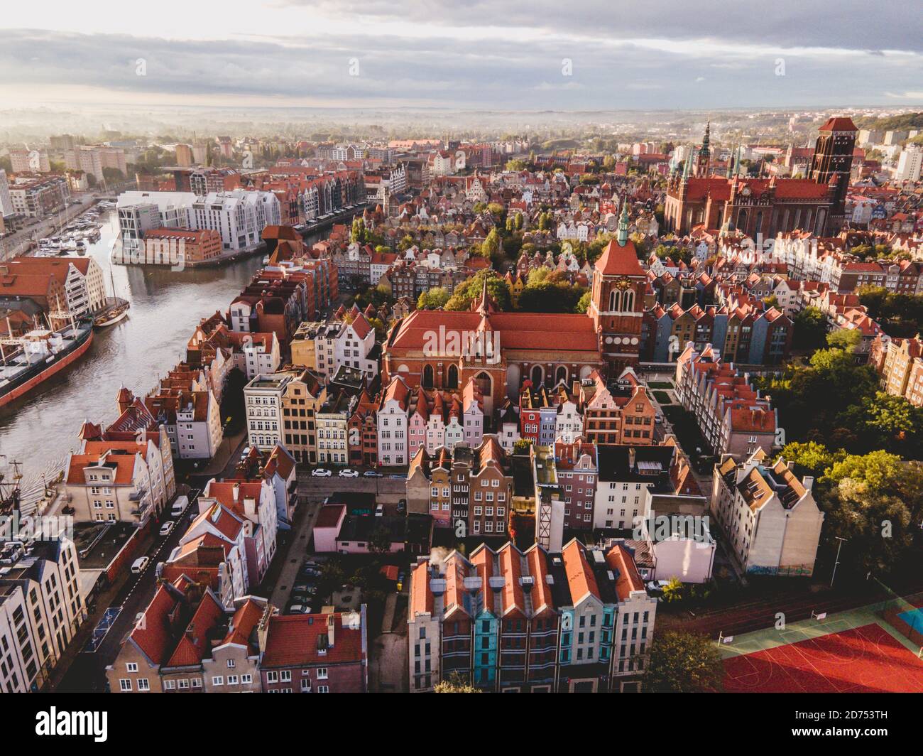 Aerial View of the Polish city of Gdansk Stock Photo - Alamy