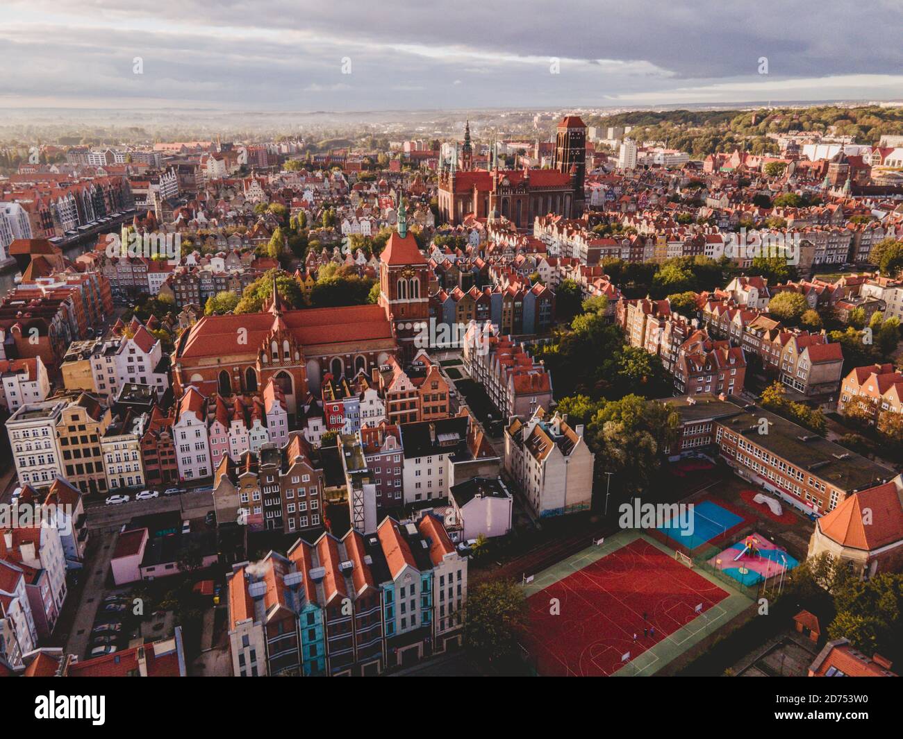 Aerial View of the Polish city of Gdansk Stock Photo - Alamy