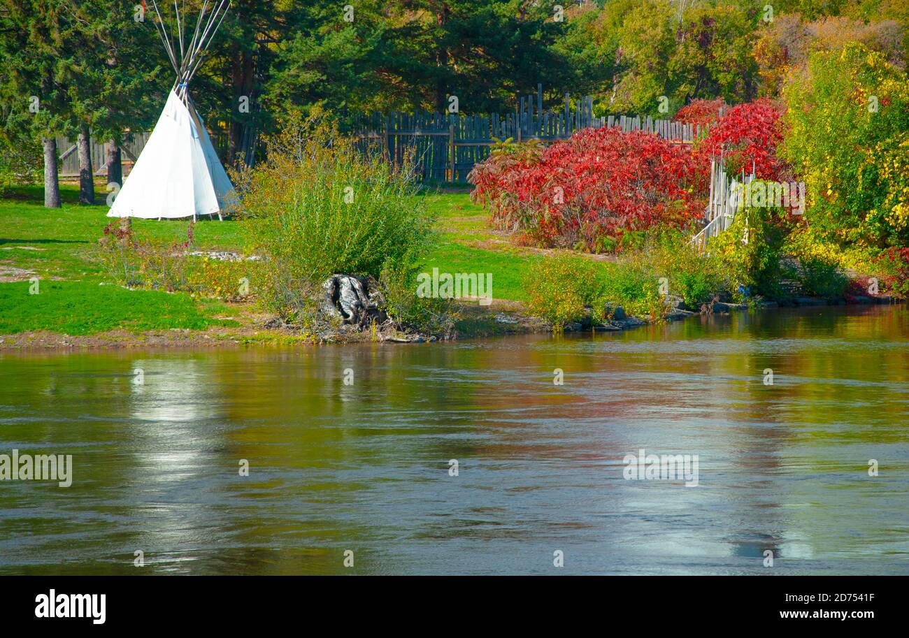Tee Pee on Victoria Island with Fall Reflection on the Ottawa River ...