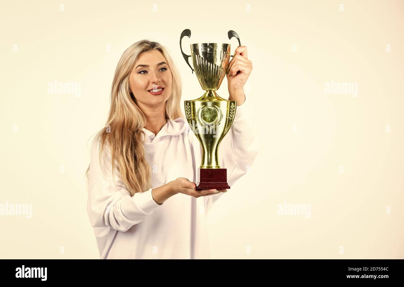 Champion cup symbol of success. Successful sport career. Success ...