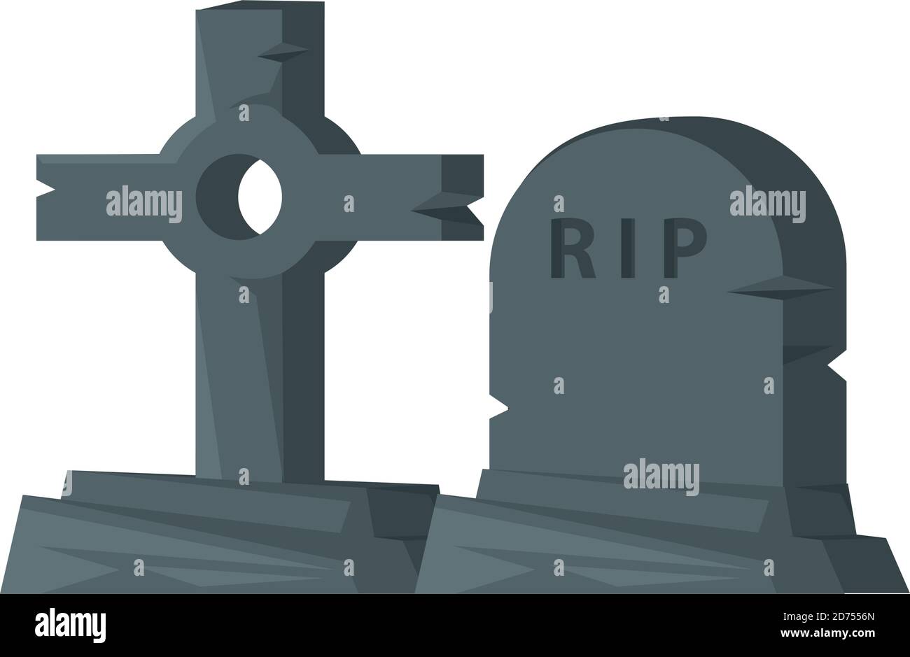 cemetery tombs with cross and rip icon vector illustration design Stock ...