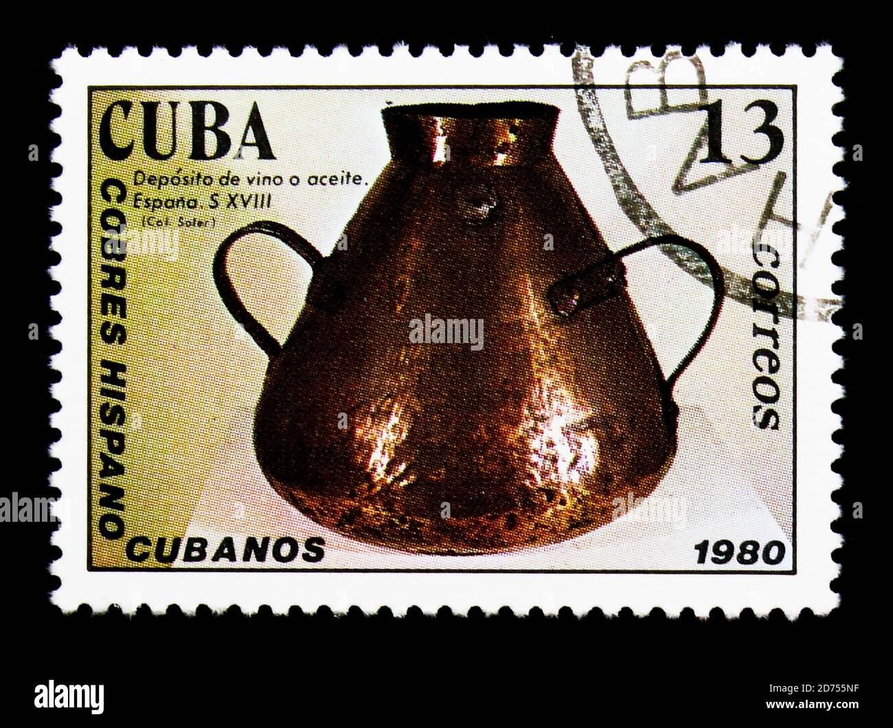 MOSCOW, RUSSIA - NOVEMBER 25, 2017: A stamp printed in Cuba shows Wine ...