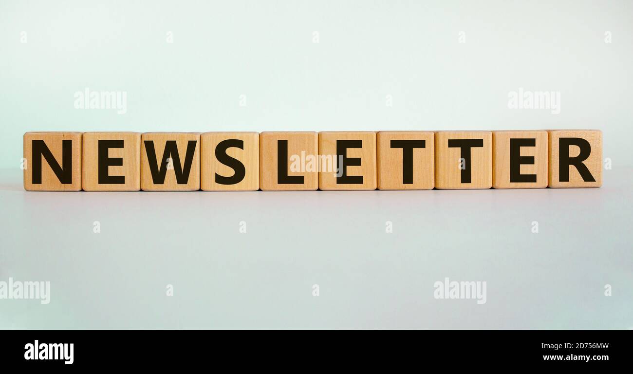 'Newsletter' written on wood blocks. Business concept. Copy space ...