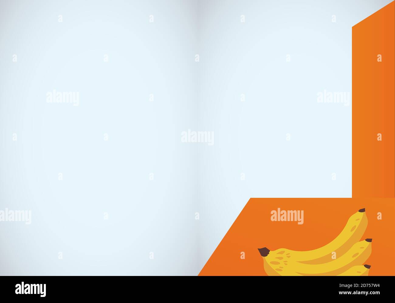 paper folder mockup with banana healthy food vector illustration design ...