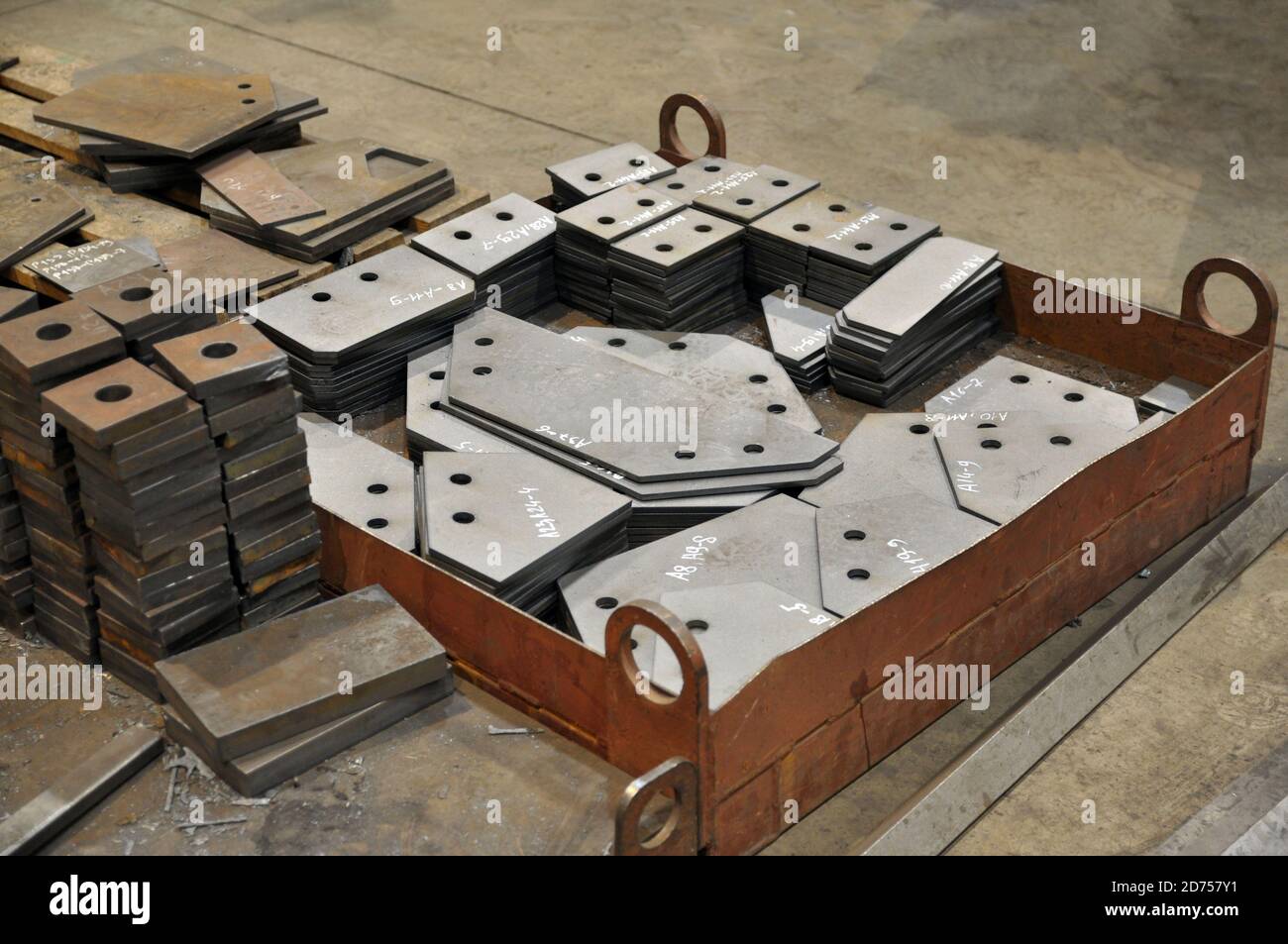 Metal cutting. Sorting and storage of finished parts with marking Stock ...