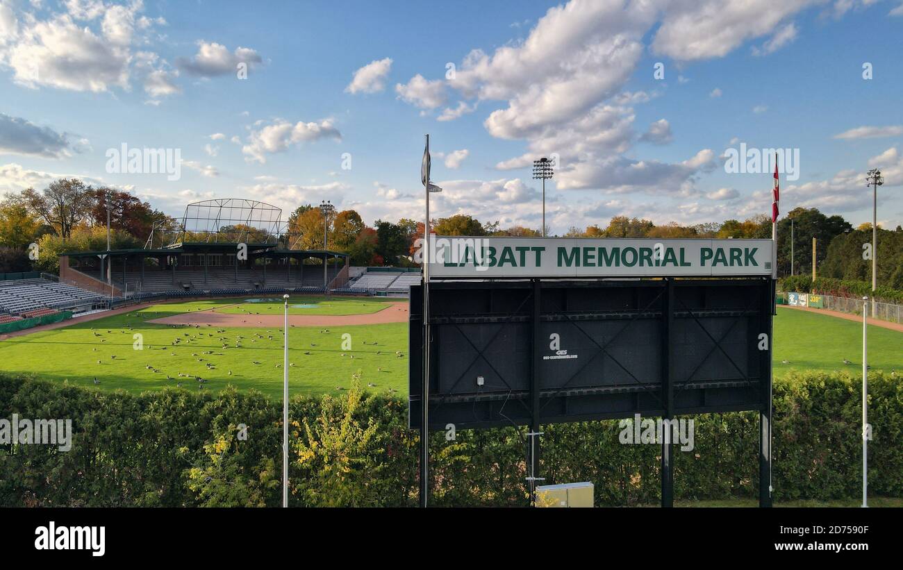 Labatt Park London Ontario Aerial with scoreboard sign Stock Photo - Alamy