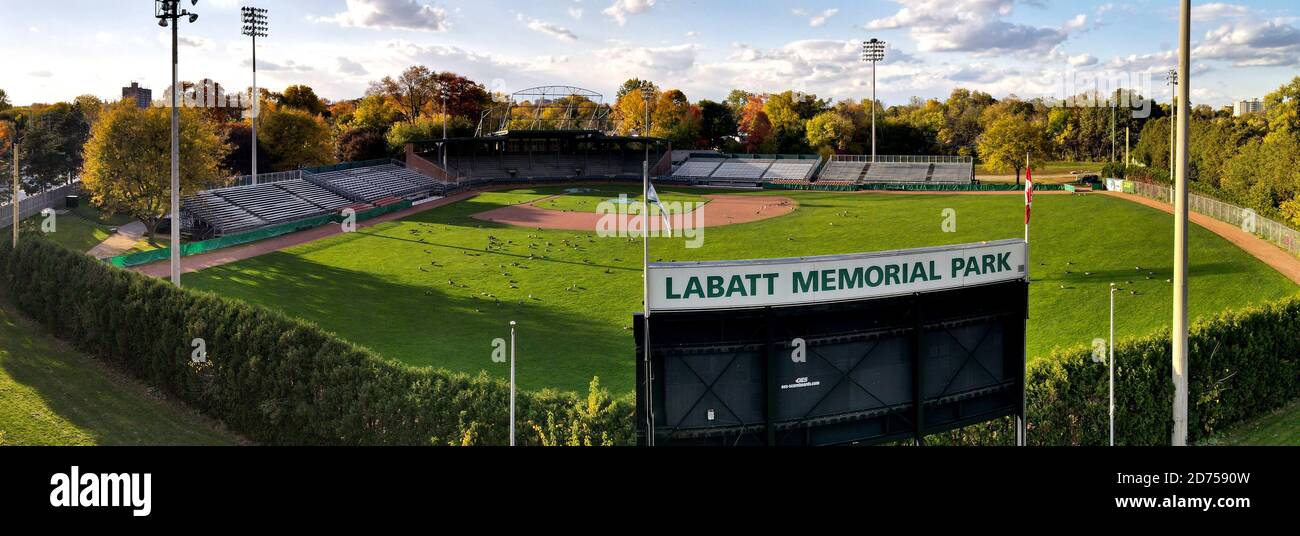 Labatt Park London Ontario Aerial with scoreboard sign Stock Photo - Alamy