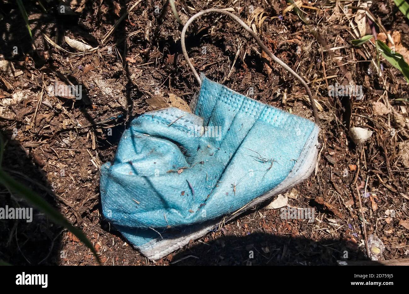 Environmental pollution through pictures. Covid 19 protective material ...