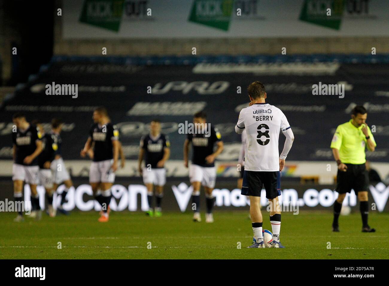 London, UK. 20th Oct, 2020. Luke Berry of Luton Town dejected after ...