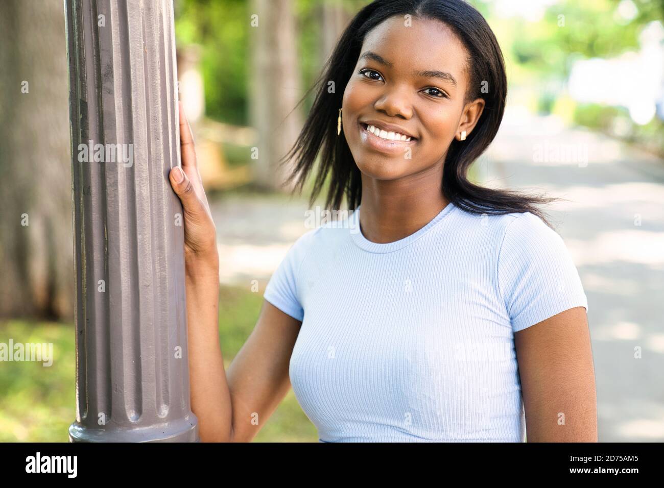 Outdoor portrait of a Young black African American Stock Photo - Alamy