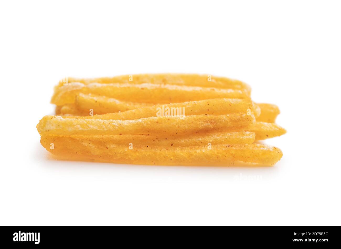 French fries. Fried mini potato sticks isolated on white background ...