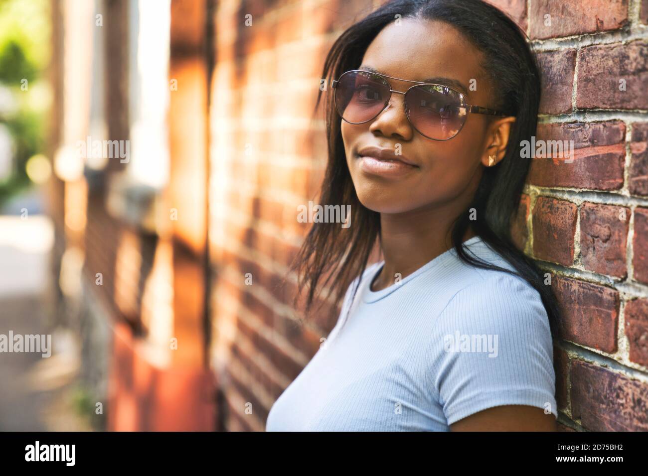 Outdoor portrait of a Young black African American Stock Photo - Alamy
