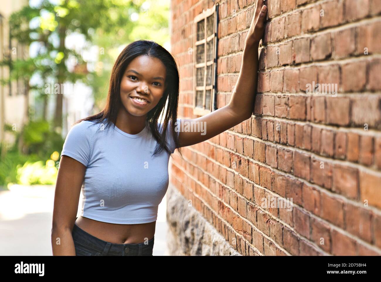 Outdoor portrait of a Young black African American Stock Photo - Alamy
