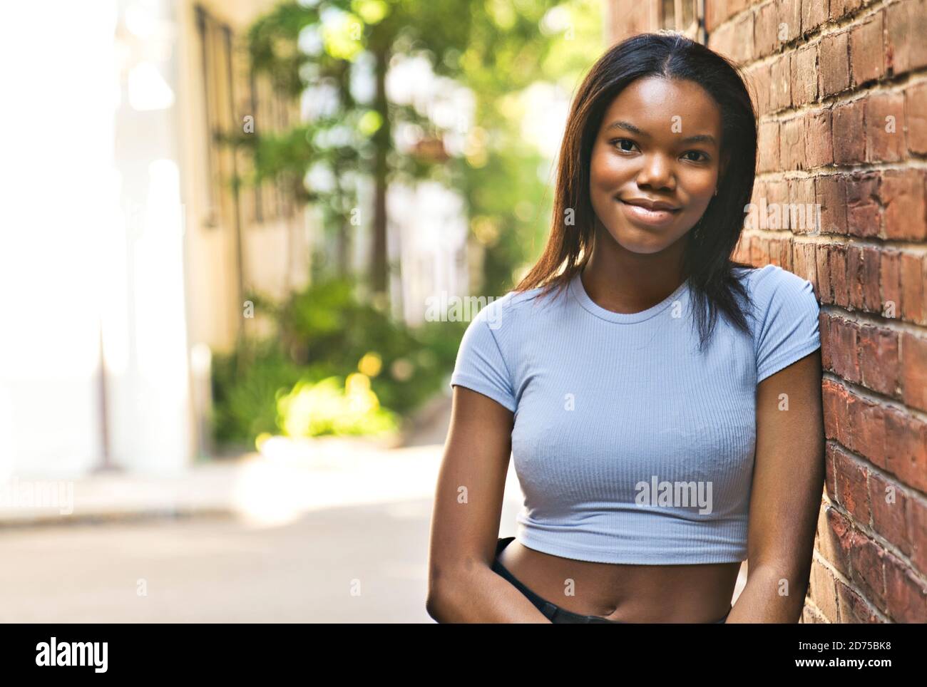 Outdoor portrait of a Young black African American Stock Photo - Alamy