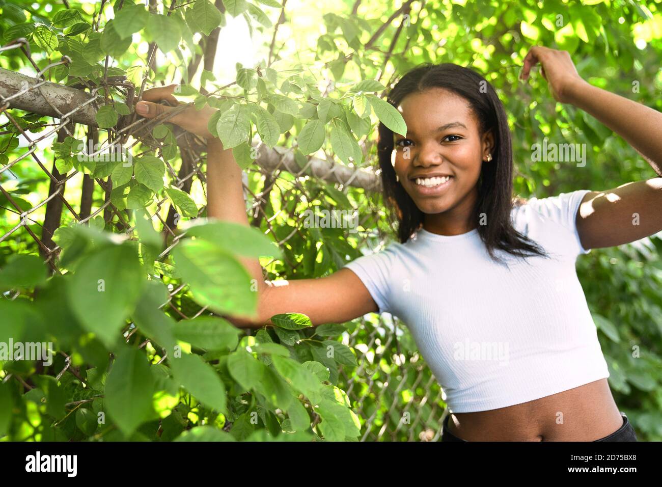 Outdoor portrait of a Young black African American Stock Photo - Alamy