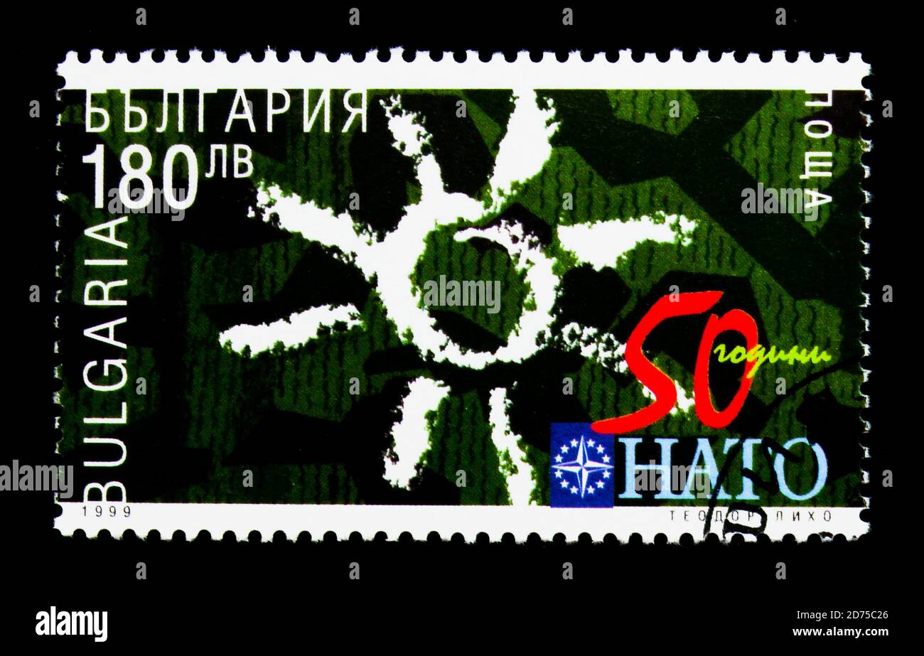 MOSCOW, RUSSIA - NOVEMBER 25, 2017: A stamp printed in Bulgaria shows ...