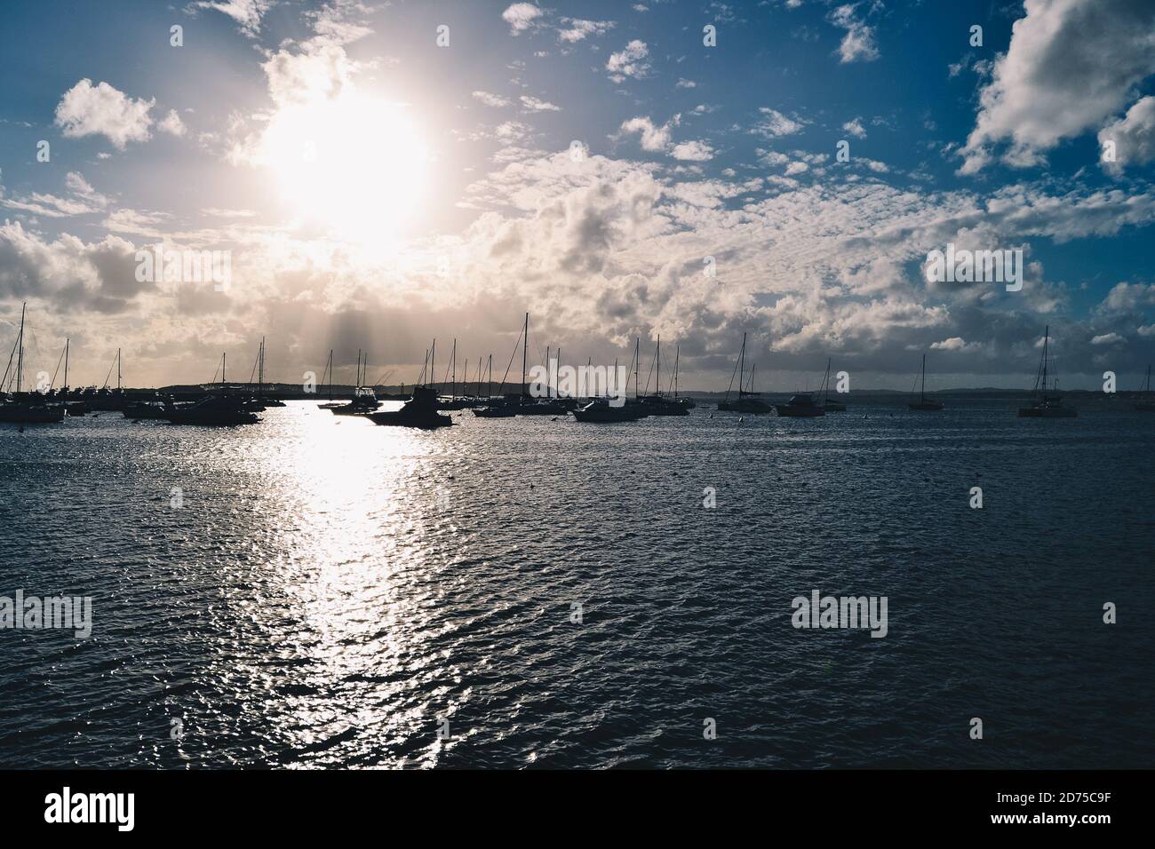 Boats in the skyline Stock Photo - Alamy