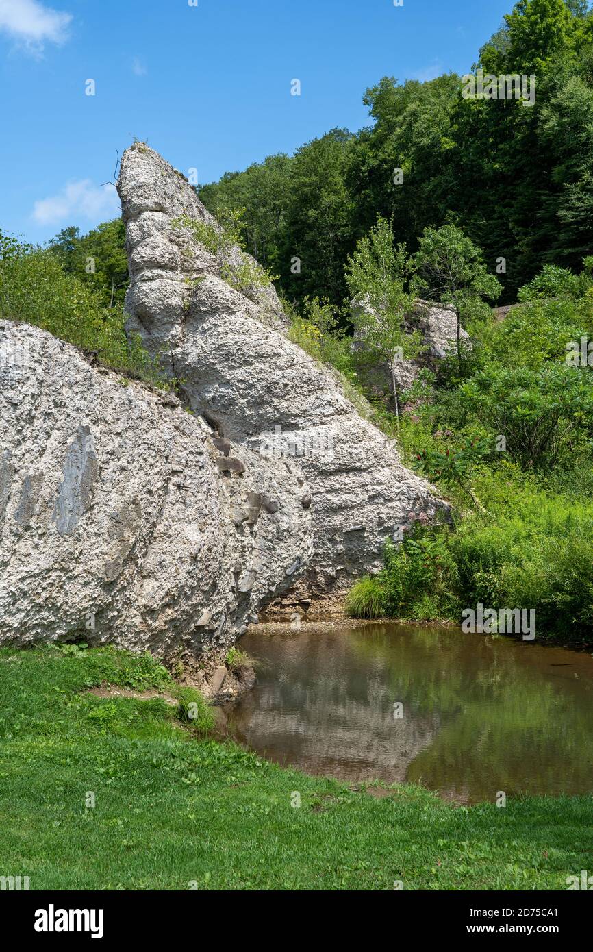 The broken remains of the Austin Dam failure in Austin, Pennsylvania ...