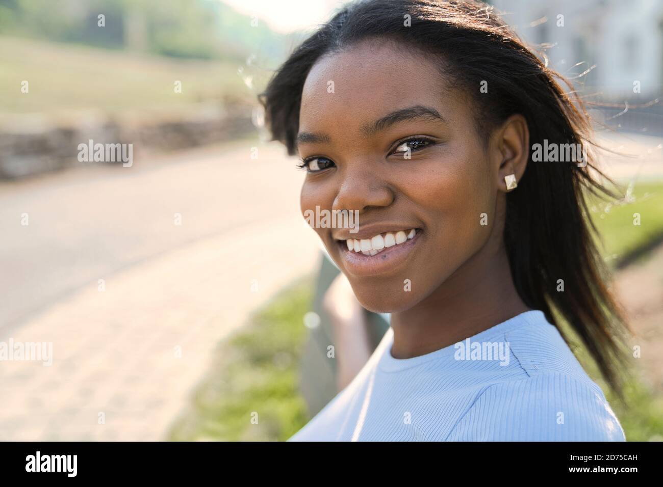 Outdoor portrait of a Young black African American Stock Photo - Alamy
