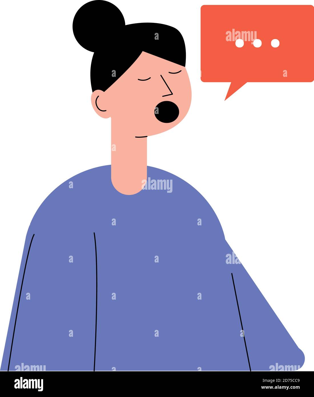 woman sick avatar with speech bubble vector illustration design Stock ...