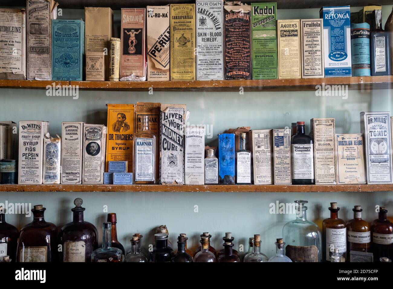 South Park City, Colorado - September 16, 2020: Display of various ...