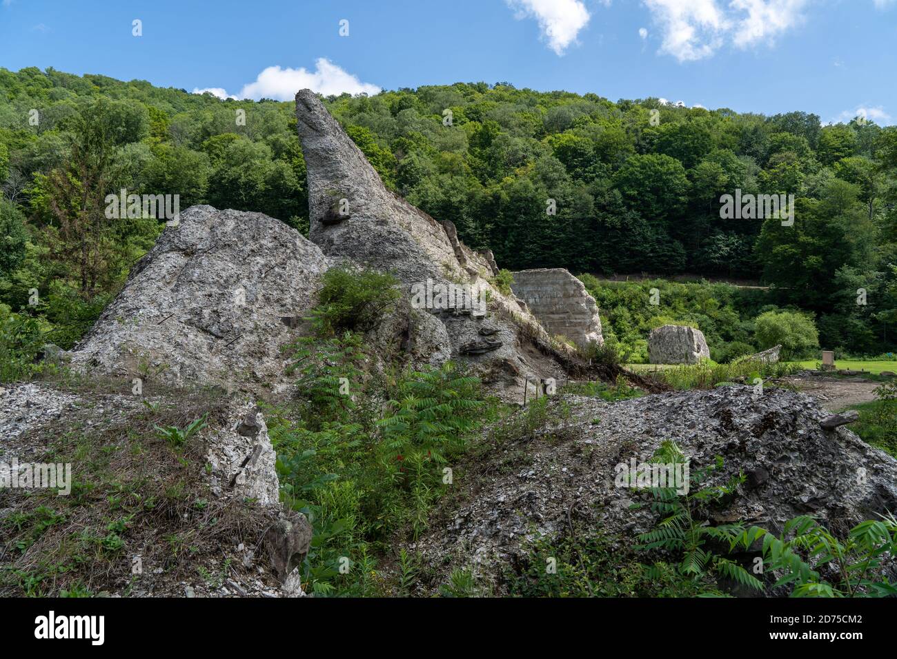 The broken remains of the Austin Dam failure in Austin, Pennsylvania ...