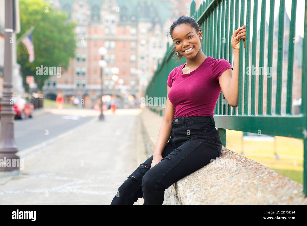 Outdoor portrait of a Young black African American Stock Photo - Alamy