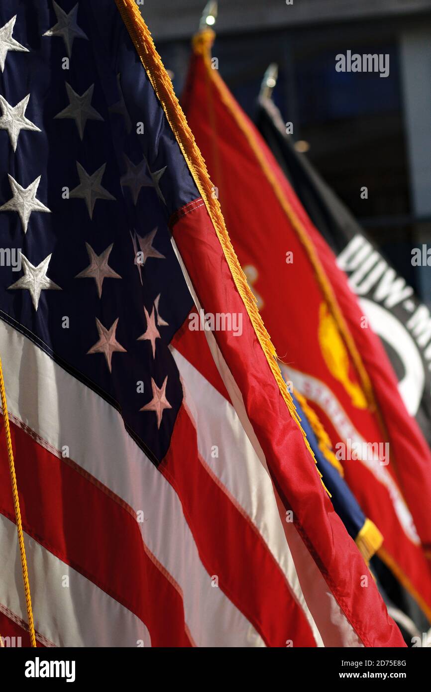 Photos of the United States flag and various other flags Stock Photo ...