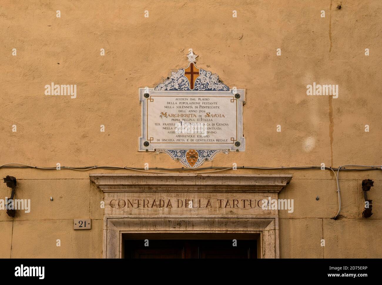 Detail of the headquarter of the Contrada della Tartuca (Contrade of ...