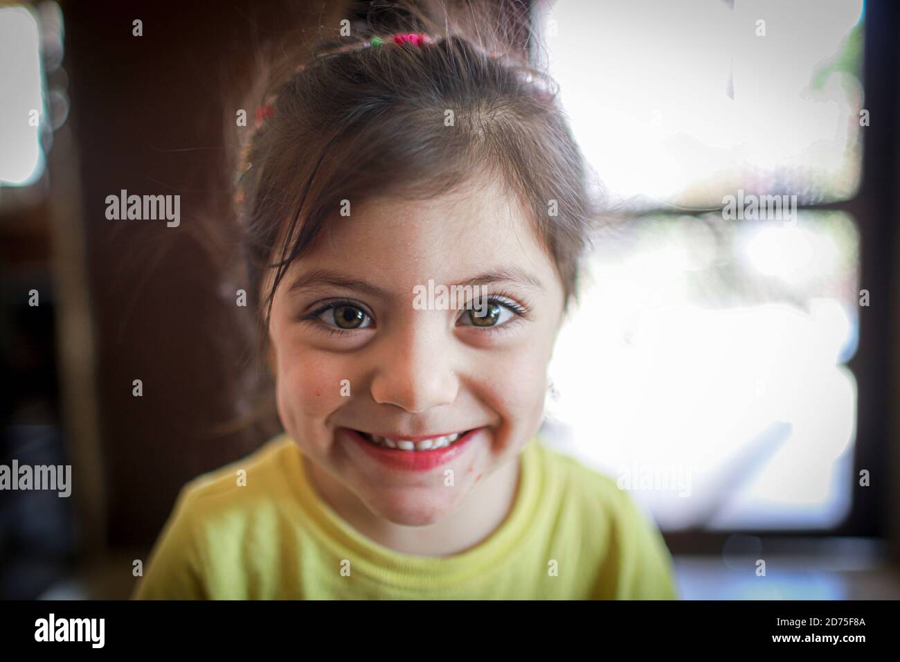 Girl, childish face, look, face, smile childhood in the village of ...