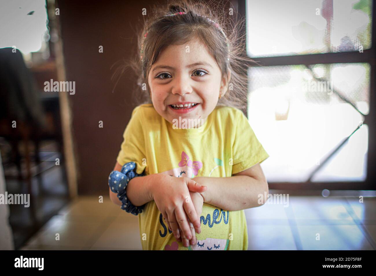 Girl, childish face, look, face, smile childhood in the village of ...