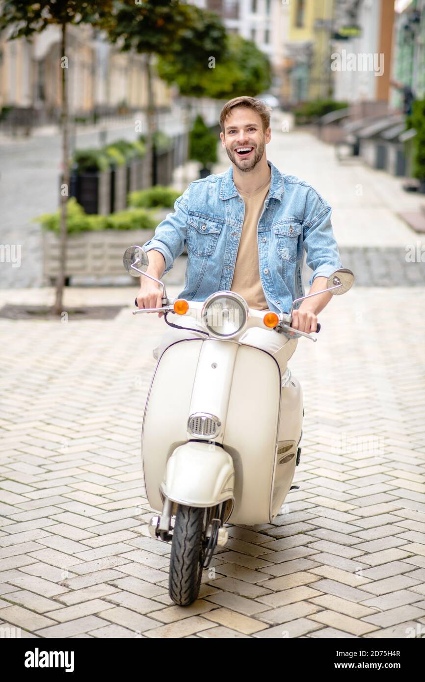 White man road motobike hi-res stock photography and images - Alamy
