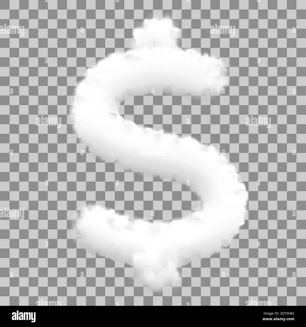 Realistic dollar sign shaped white cloud with transparency Stock Vector ...