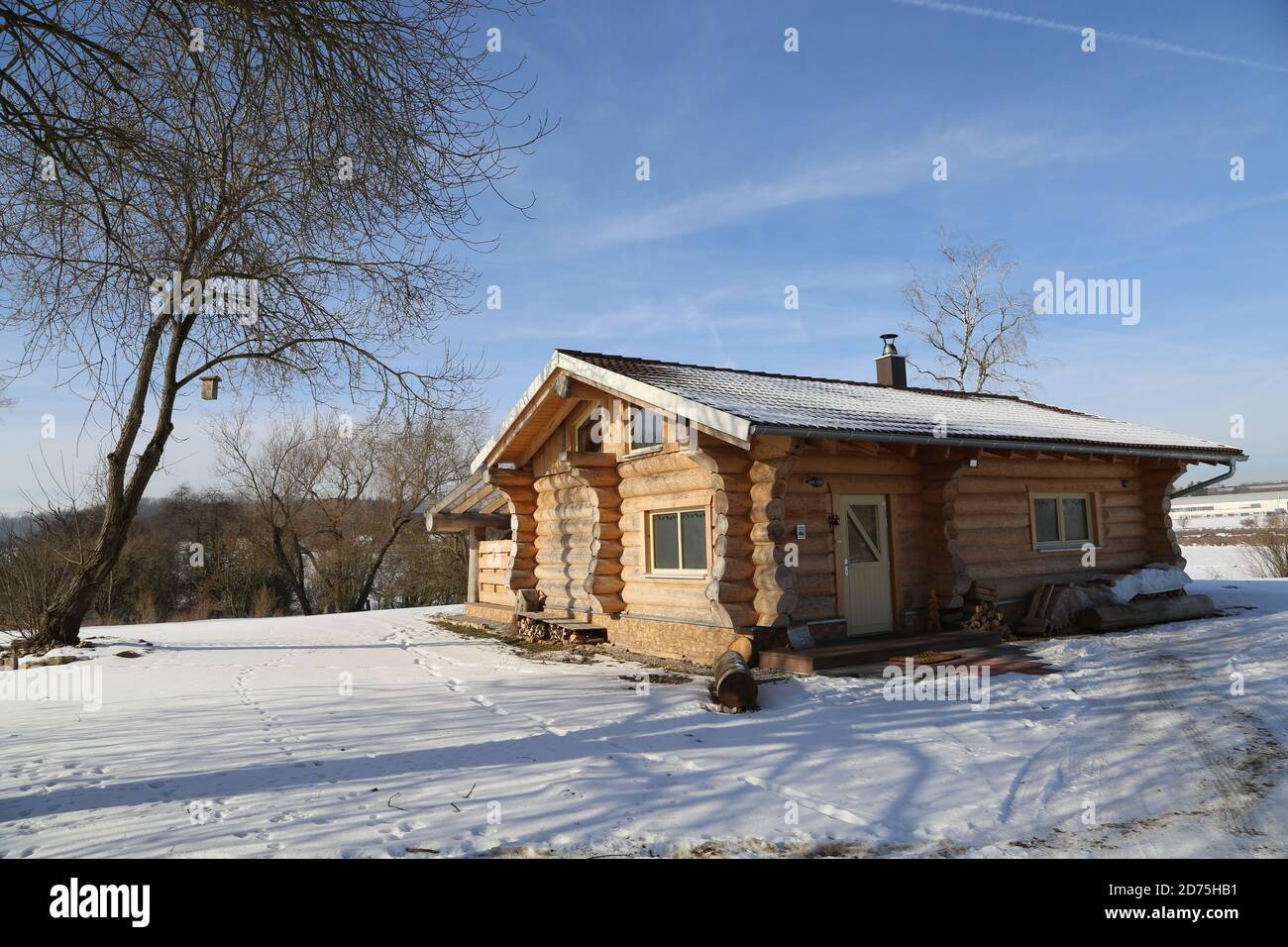 Large wooden log house in hi-res stock photography and images - Alamy