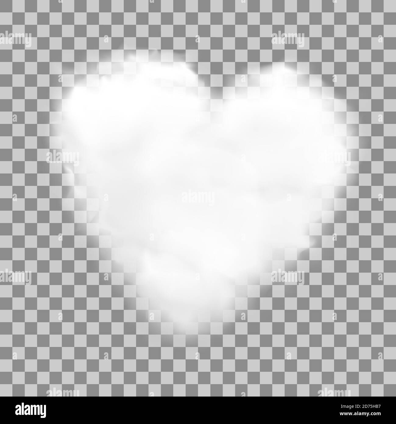 Realistic heart shaped white cloud with transparency Stock Vector Image ...