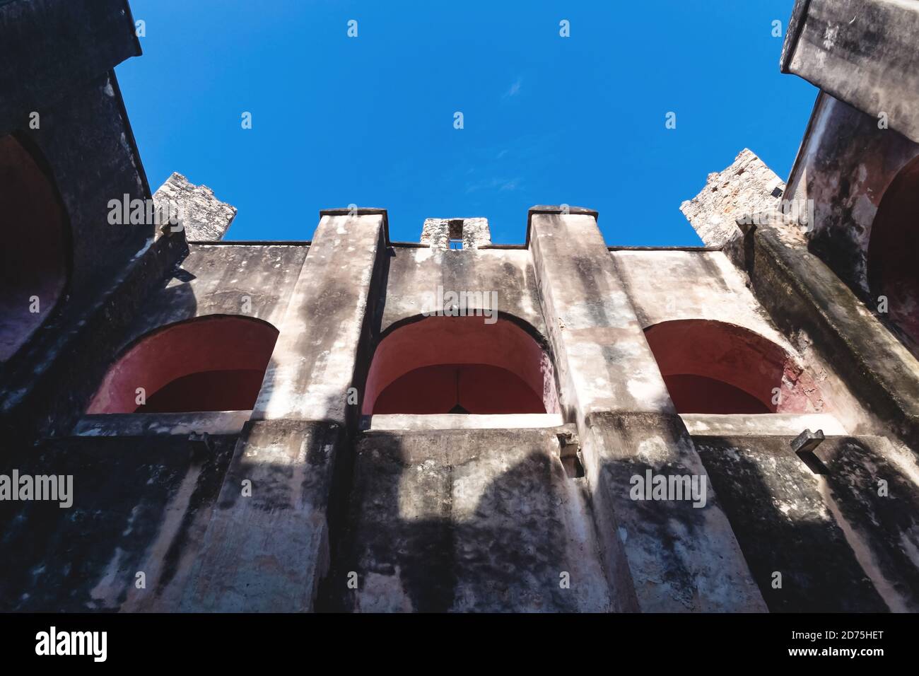 Frog view in arch patio with arches in the former monestary Convent de ...