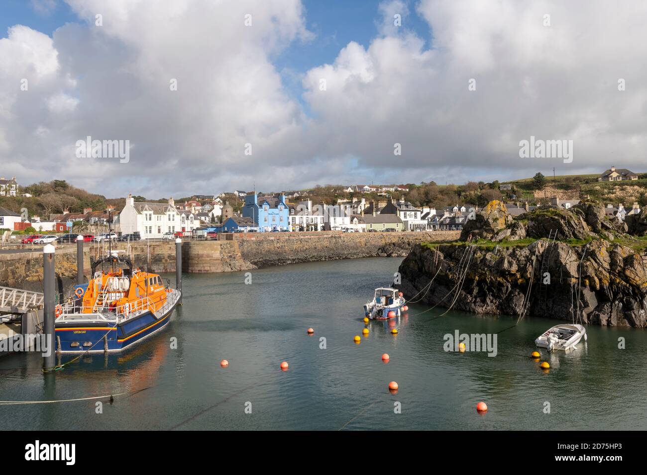 Portpatrick harbour and RNLI lifeboat Stock Photo - Alamy