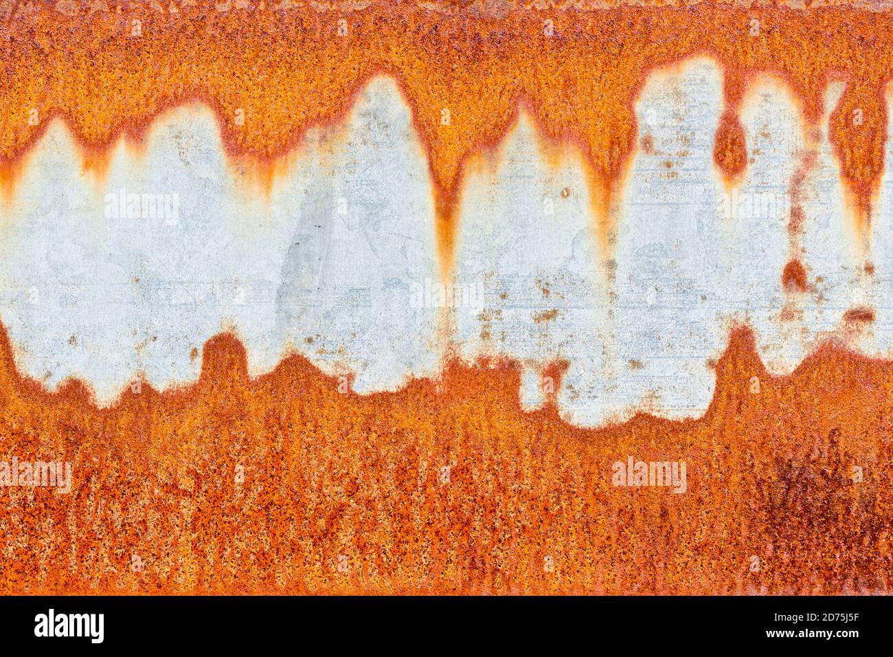 Beautiful orange rust pattern on a galvanised steel metal surface Stock ...