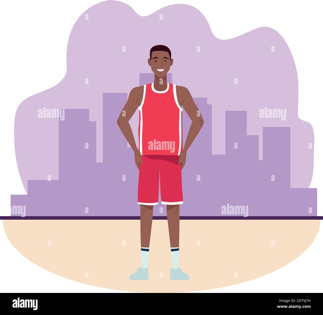 Cartoon Basketball Player Standing