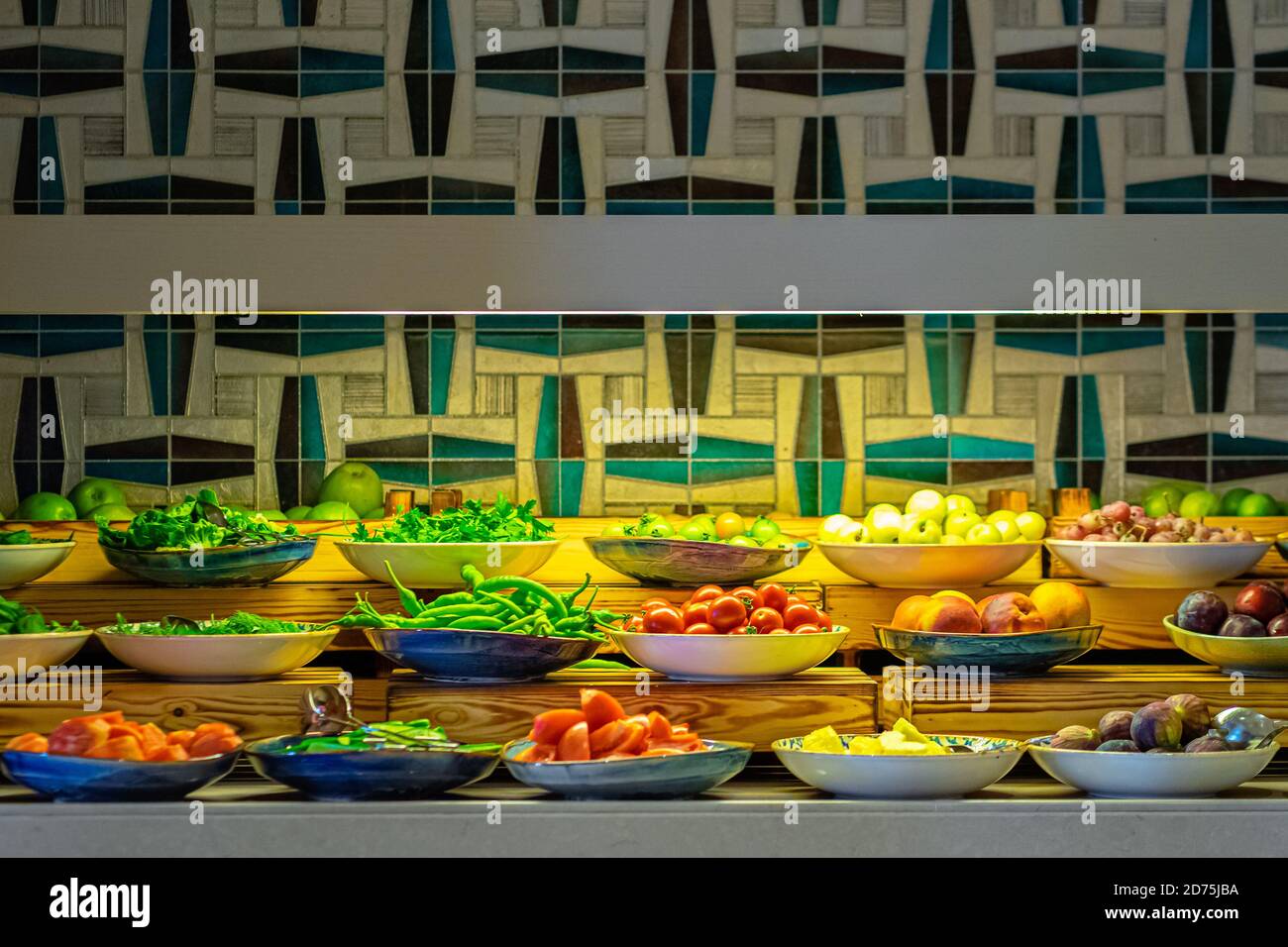 assorted Vegetables and fruits buffet catering in hotel breakfast Stock ...